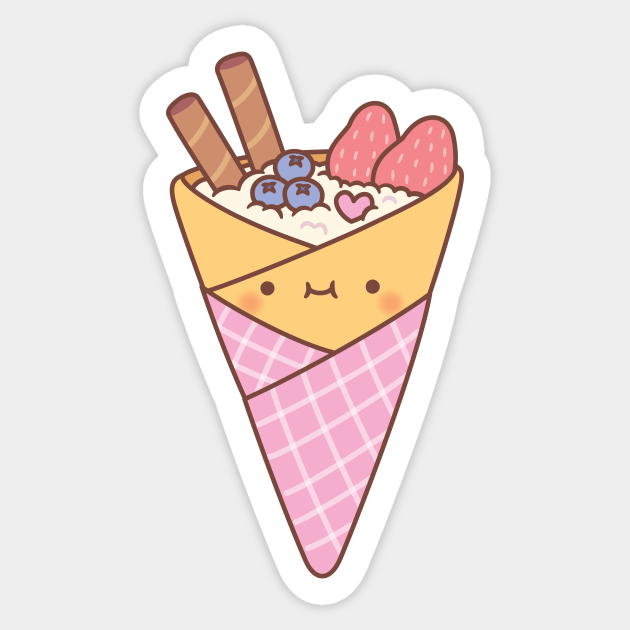 Cute Japanese Style Crepes Dessert - Crepes - Sticker | TeePublic