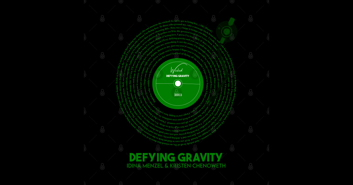Lyric Vinyl - Defying Gravity - Vinyl Record - Sticker | TeePublic