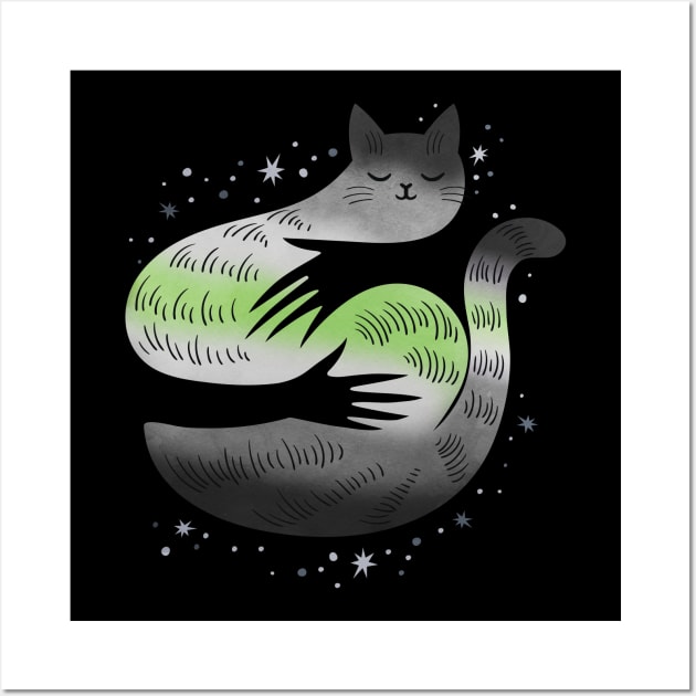 Agender Cat Hug LGBT Pride Flag - Agender - Posters and Art Prints ...