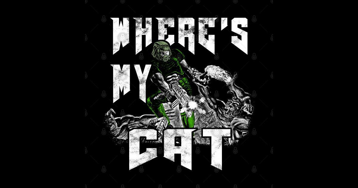 Where's my cat Doom - Doom - Sticker | TeePublic
