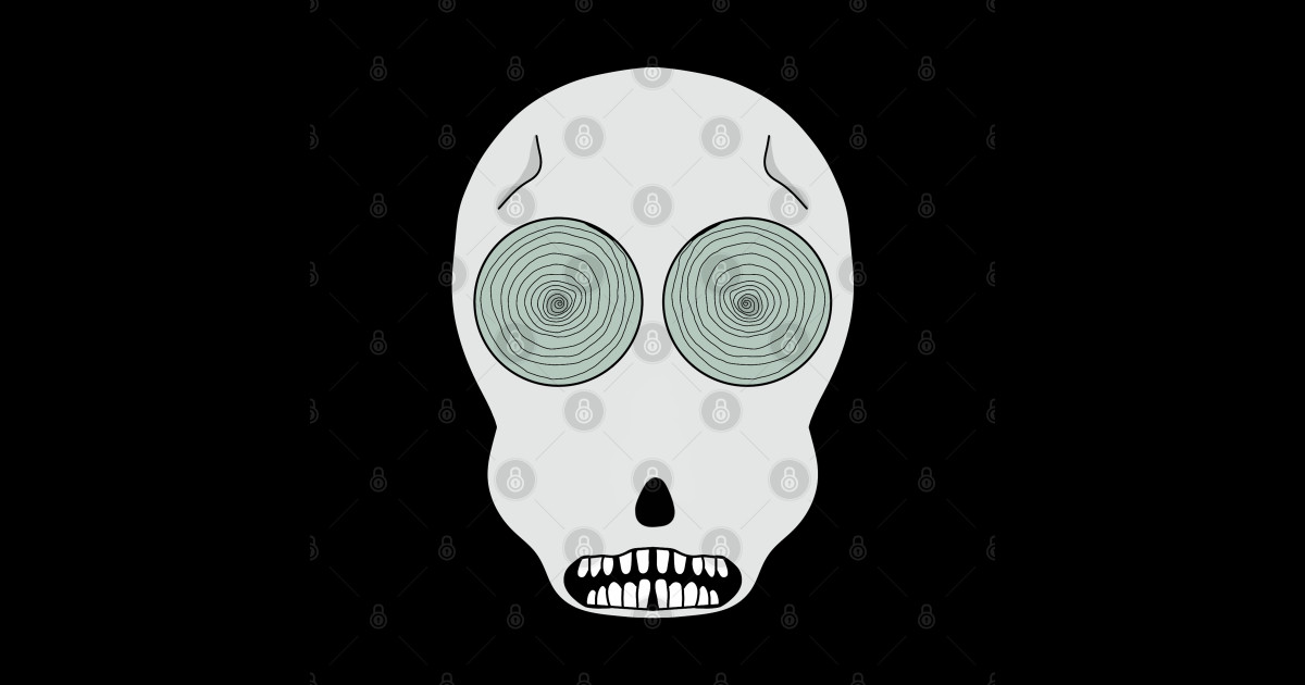 Skull with Hypnotic Eyes - Scary Skull - Sticker | TeePublic