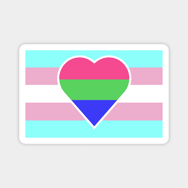 Transgender Pride Flag with Polysexual/Polyromantic Heart - Transgender ...