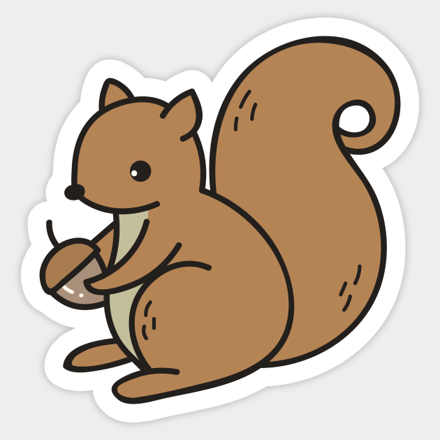 Cute Squirrel Doodle Drawing - Squirrel Design - Sticker | TeePublic