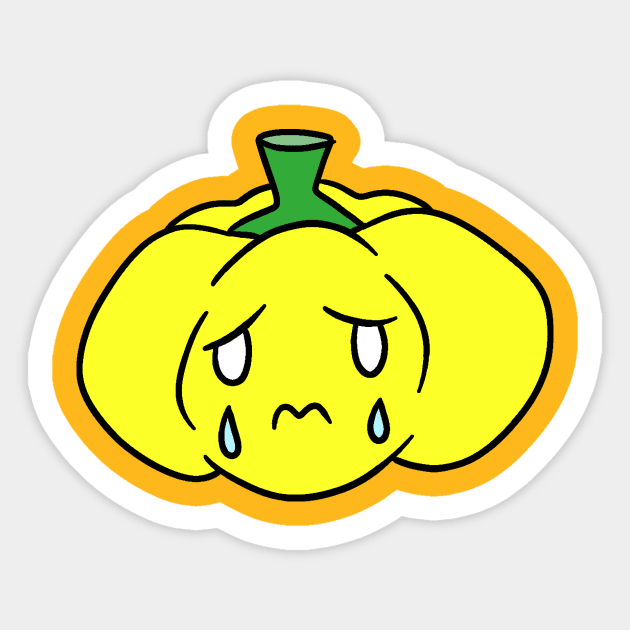 Sad Crying Yellow Bell Pepper - Yellow Pepper - Sticker | TeePublic