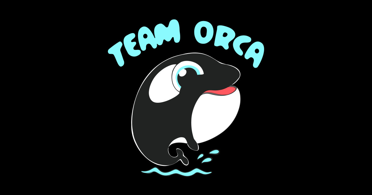 Team Orca Whale Cartoon Splashing Water Kawaii Chibi - Team Orca ...