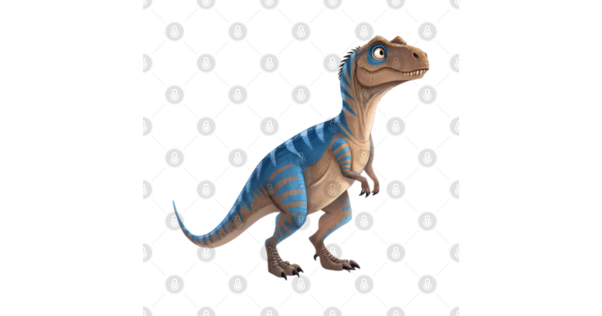 Cute Blue Striped Cartoon T-Rex - Dinosaur - T-Shirt | TeePublic