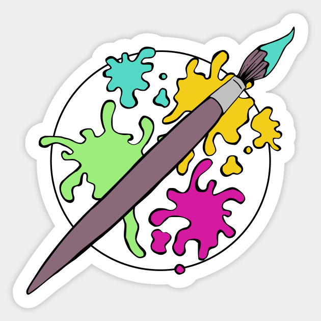 Paint Brush - Artist - Sticker | TeePublic