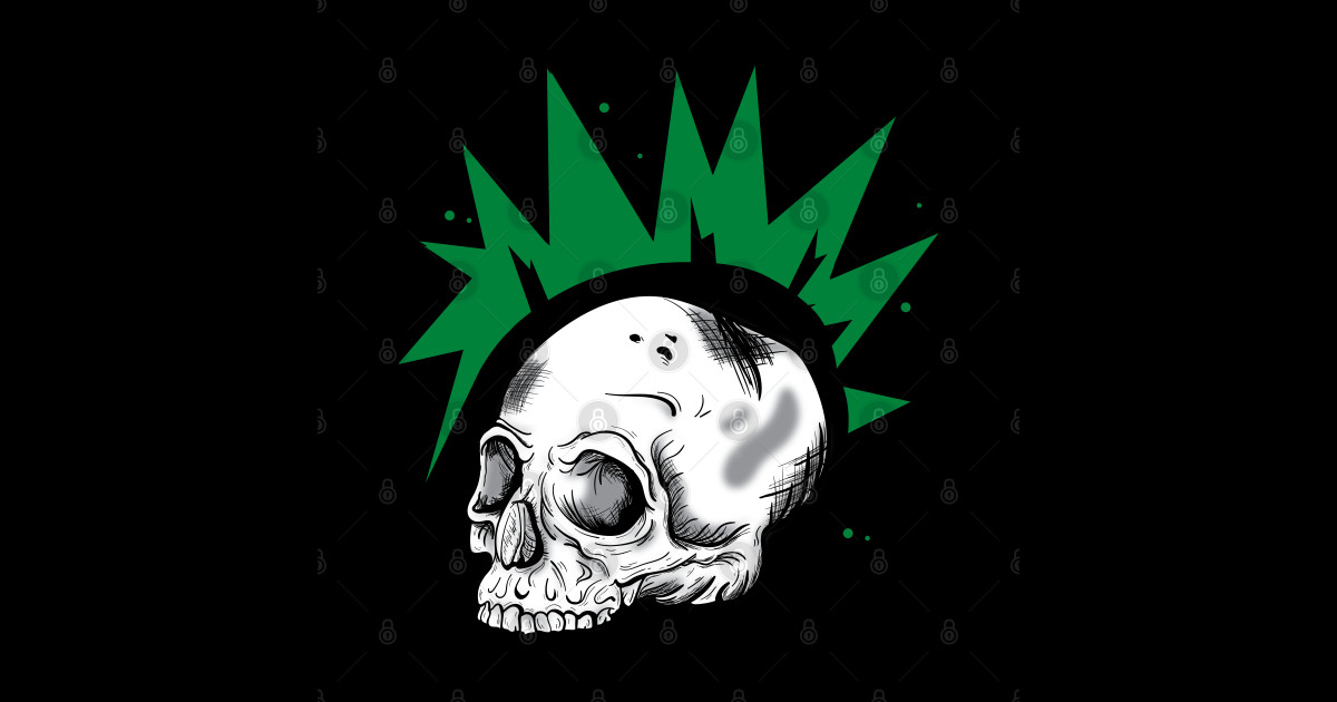 Rebel Head in Green - Punk - Sticker | TeePublic