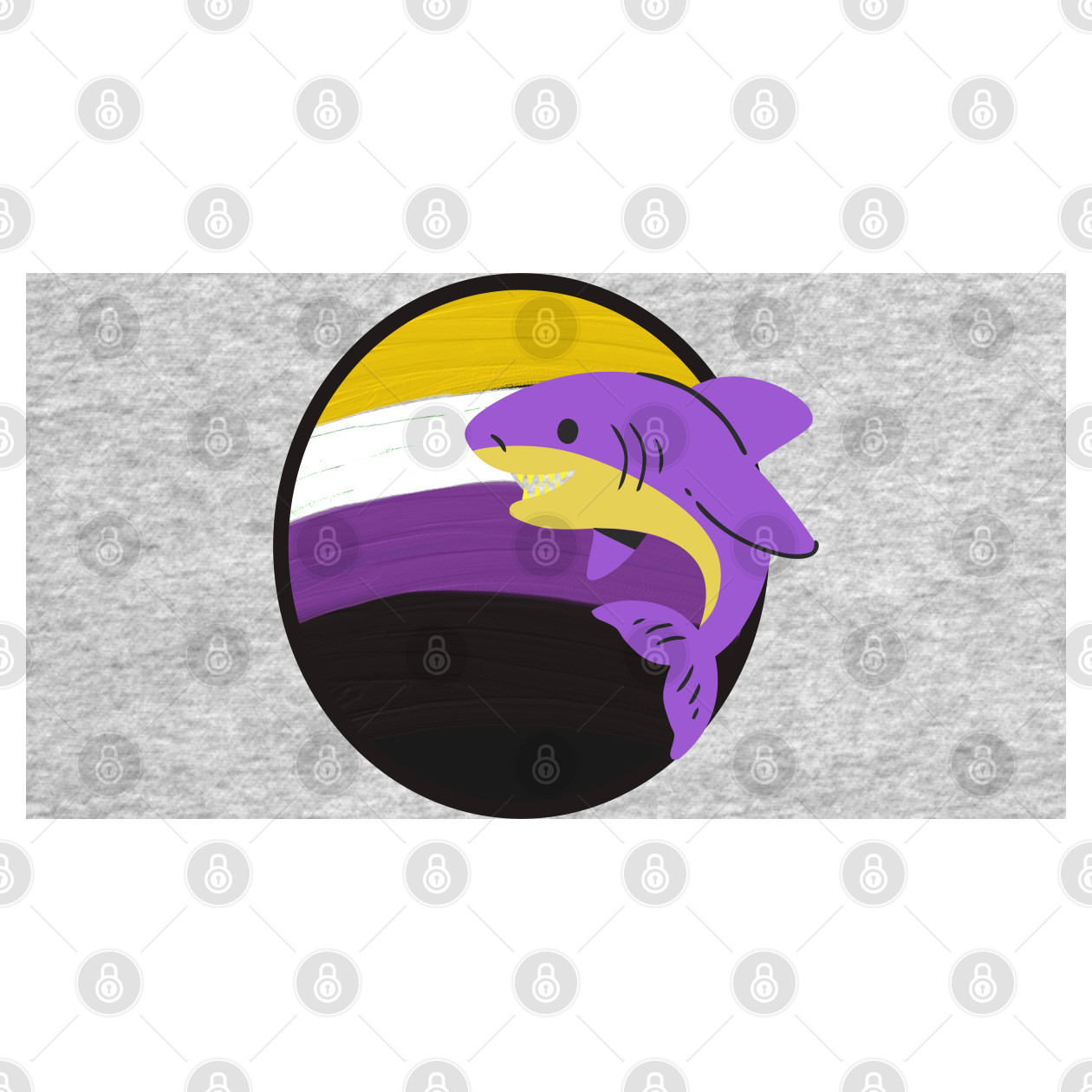 Nonbinary Pride Flag colors sphere with cute Shark - Nonbinary Pride Flag Sphere Shark - T-Shirt ...