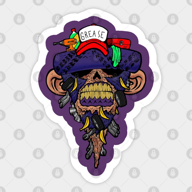 GREASE MONKEY PIZZA - Pizza - Sticker | TeePublic
