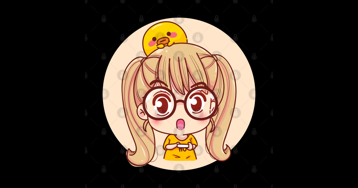 Cute cartoon girl shocking expression - Cartoons - Sticker | TeePublic