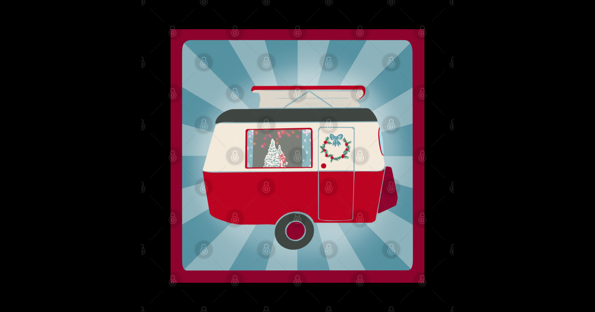 Vintage Christmas Caravan - Eriba - Sticker | TeePublic
