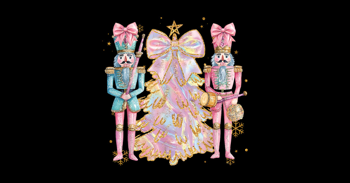Coquette Christmas Tree Pink Nutcrackers - Christmas - Sticker | TeePublic