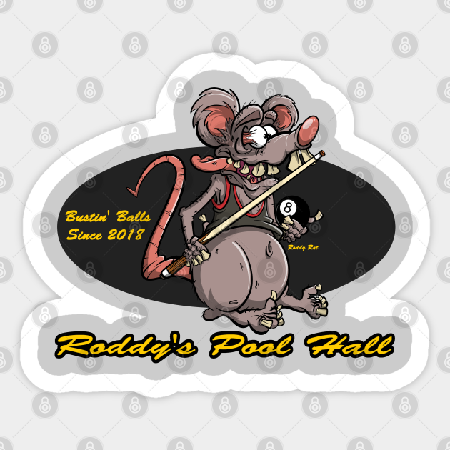 Roddy Rat Billiards Cartoon Roddy's Pool Hall Bustin' Balls Since 2018 ...