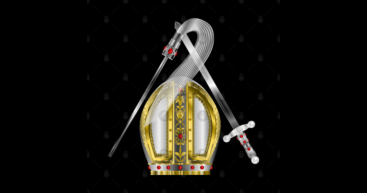 Orisha Obatala Papal Hat Silver Sword and Whisk - Obatala - Posters and ...