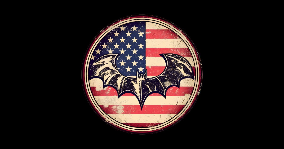 Black bat silouhette on a distressed american flag - Black Bat ...