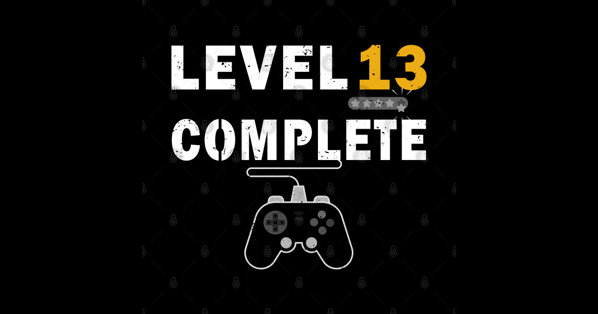 Level 13 Complete Birthday Gift TShirt Celebrate 13th Wedding - Level ...