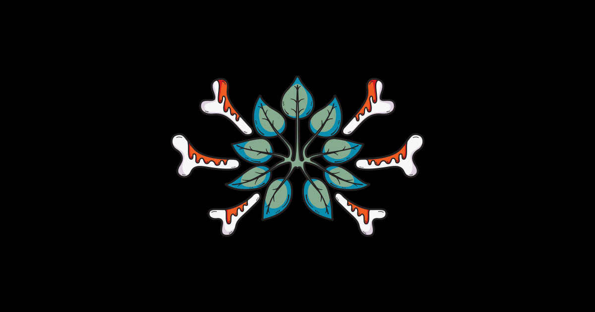 leaves and bones - Bones - Sticker | TeePublic