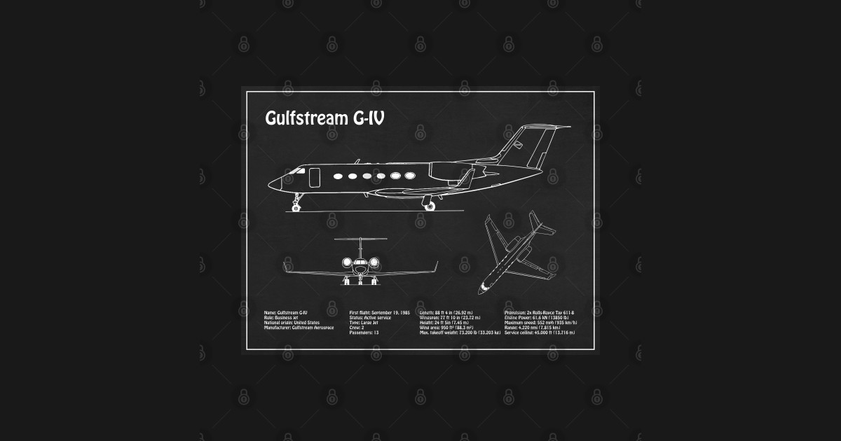 Gulfstream G IV Business Jet - PD - Gulfstream G Iv - T-Shirt | TeePublic