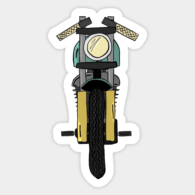 Cafe Racer - Front View - Motorcycle - Sticker | TeePublic