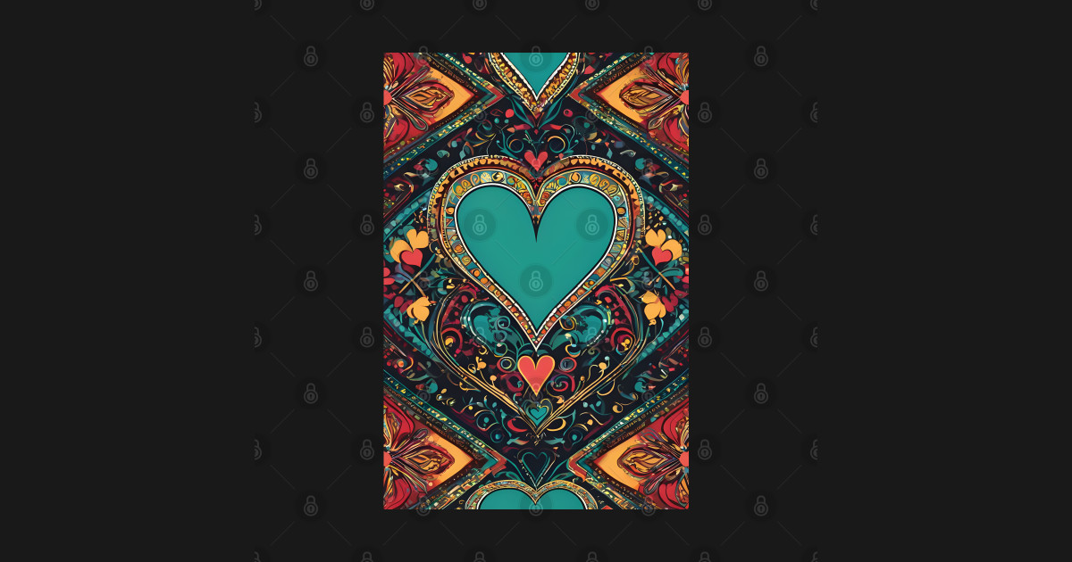Beautiful heart pattern - Colourful Heart Pattern - T-Shirt | TeePublic