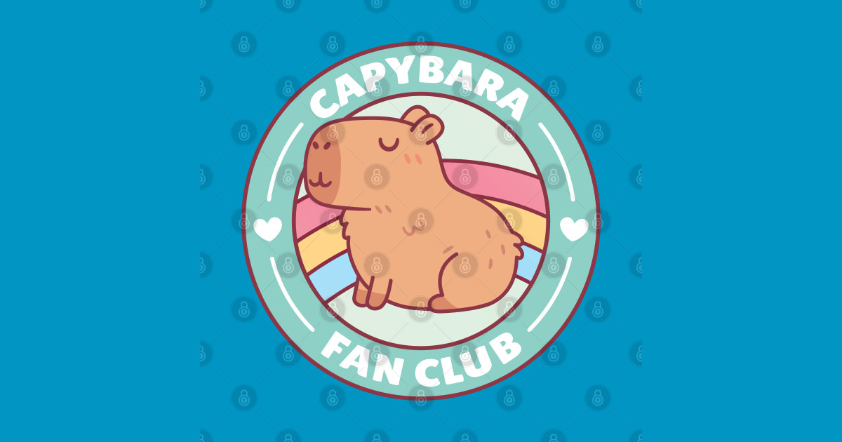 Cute Capybara Fan Club - Capybara - T-Shirt | TeePublic
