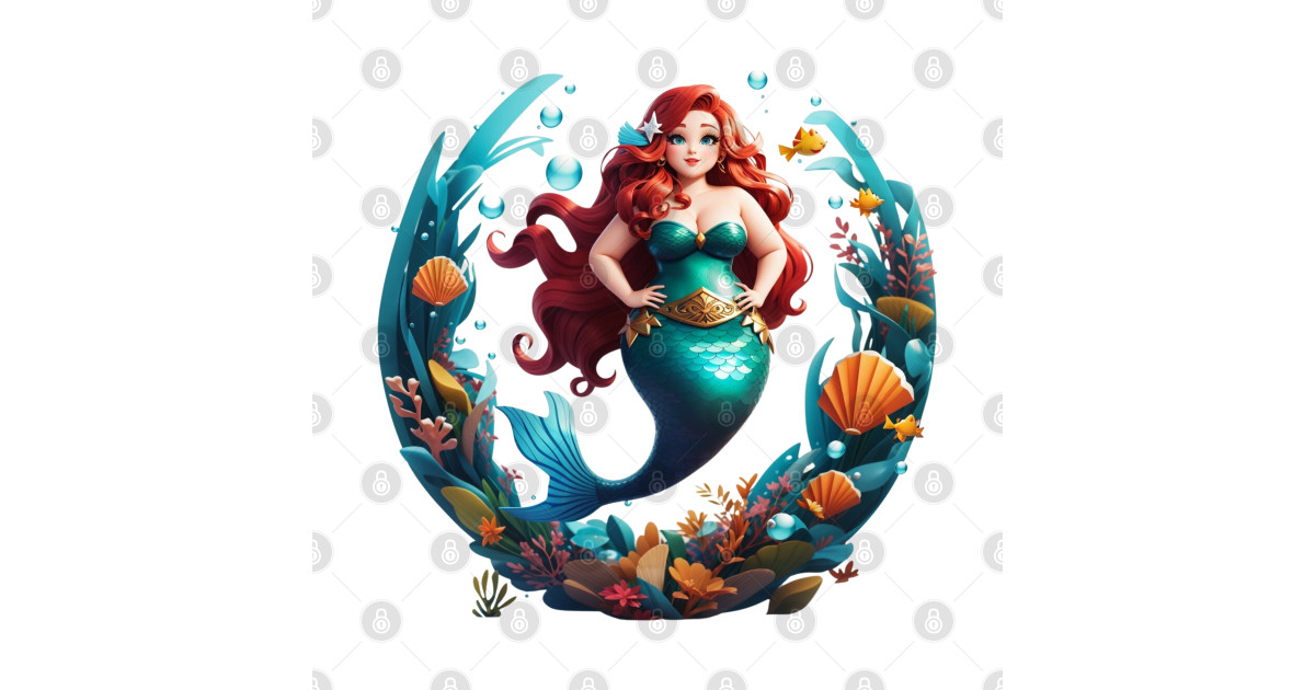 Plus Size Cute Mermaid Circle - Plus Size - T-Shirt | TeePublic