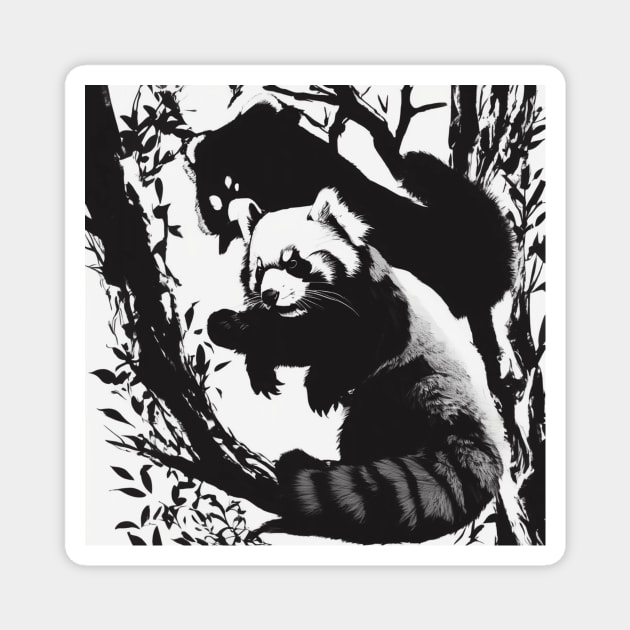 Red Pandas Shadow Silhouette Anime Style Collection No. 92 - Digital ...