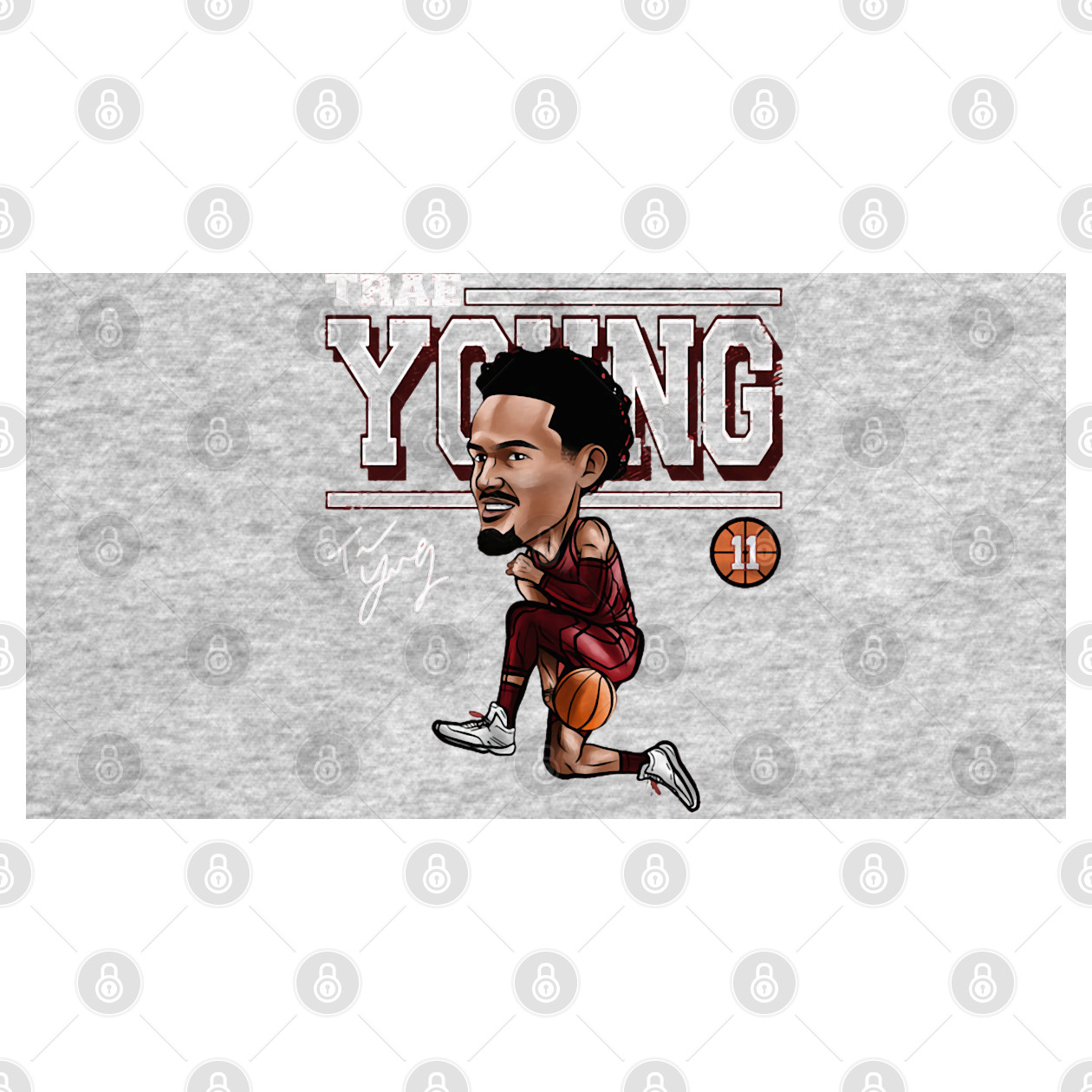 Trae Young Atlanta Cartoon - Trae Young - T-Shirt | TeePublic