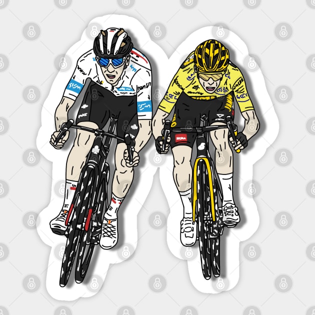 Tadej Pogy vs Jonas Vinge in France - Tour De France - Sticker | TeePublic