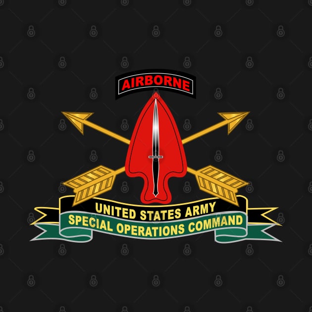 US Army Special Operations Command - Sine Pari - SSI w Br - Ribbon X ...