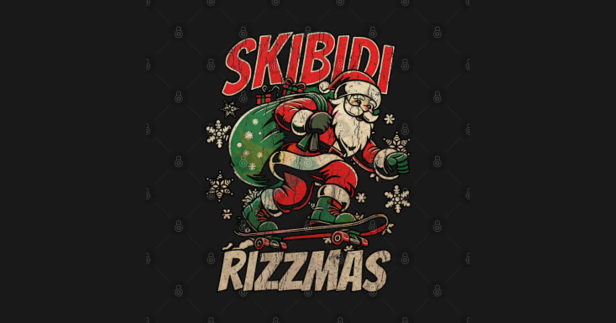 Skibidi Rizzmas Retro Vintage - Skibidi Rizzmas - T-Shirt | TeePublic