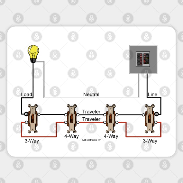 Four-Way Switch Wiring Diagram Line Load Separate Boxes - 4 Way Switch ...