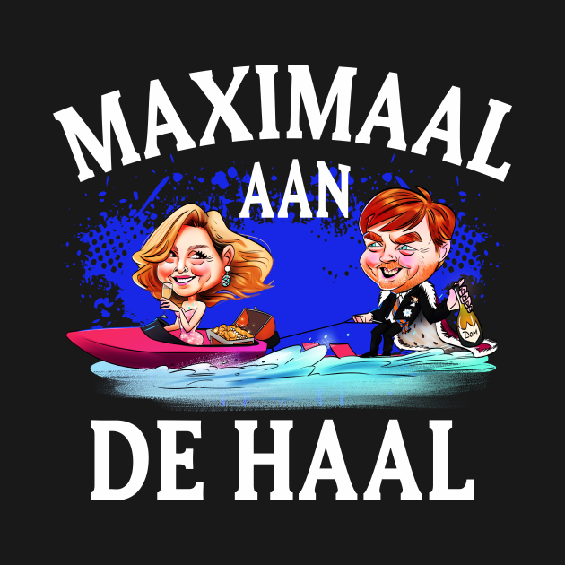 Dutch T-Shirt Willem Alexander & Maxima Funny Cartoon Dutch Text Tee ...