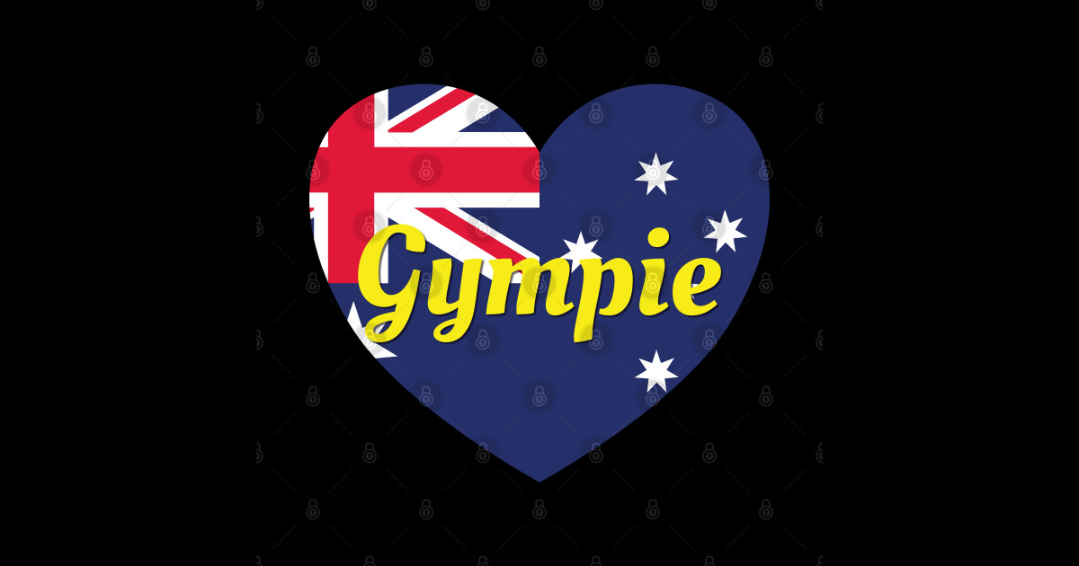 Gympie QLD Australia Australian Flag Heart - Gympie Australia - Sticker ...