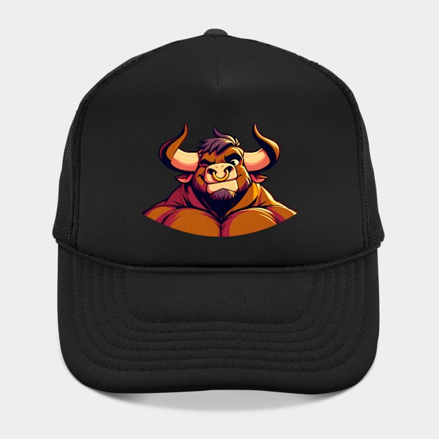 Muscular Winking Bull Anthro Furry Minotaur Design V2 - Furry - Hat ...
