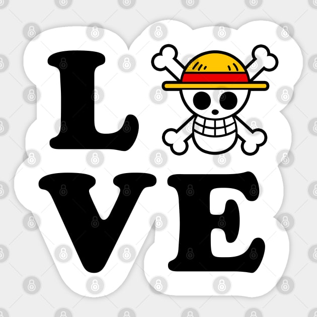 Love One Piece | Luffy | Anime - One Piece Anime - Sticker | TeePublic