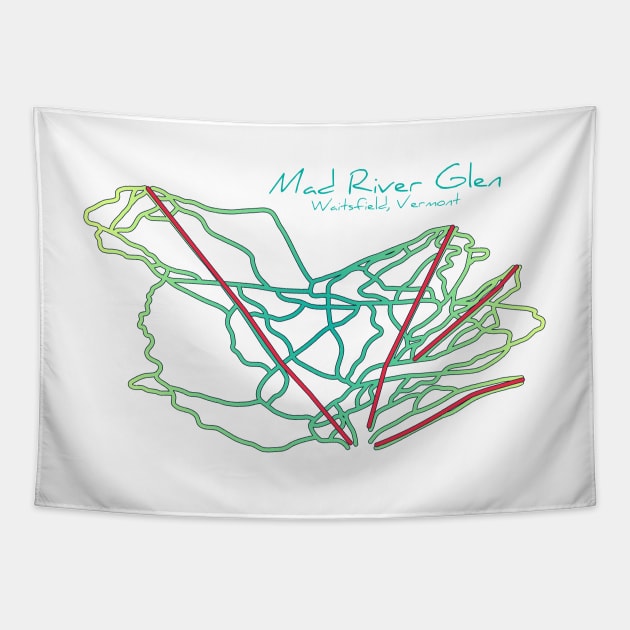 Mad River Glen Trail Map - Mad River Glen - Tapestry | TeePublic