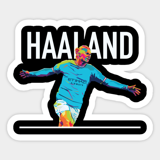 Erling Haaland In Wpap Pop Art - Erling Haaland - Sticker | TeePublic