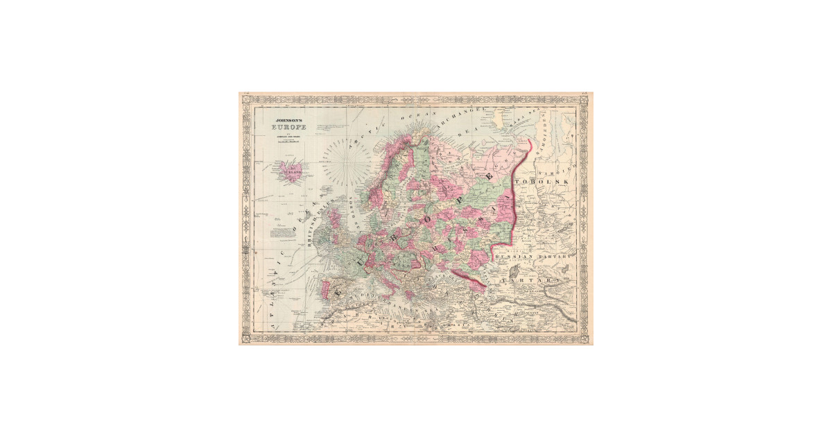 Vintage Map of Europe (1864) - Europe Map - Posters and Art Prints ...