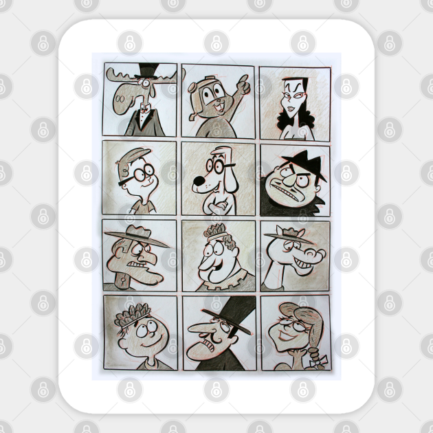 Jay Ward Tribute - Jay Ward Cartoons - Sticker | TeePublic