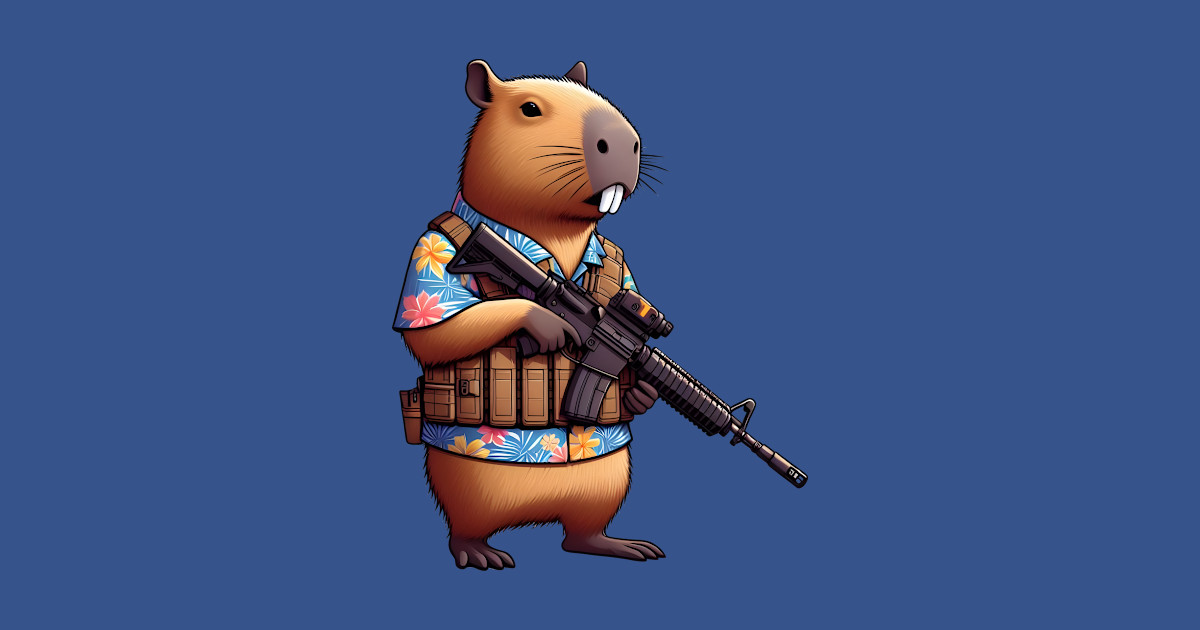 tactical capybara - Capybara - T-Shirt | TeePublic