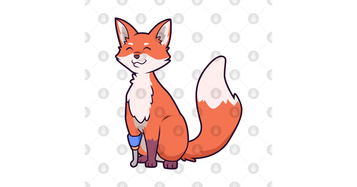 Fox with prosthetic leg - Prosthetic Leg Fox - T-Shirt | TeePublic