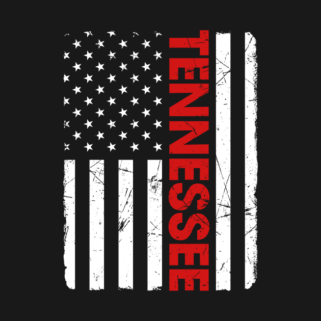 Tennessee Vintage Retro Distressed American Flag - Tennessee State - T ...