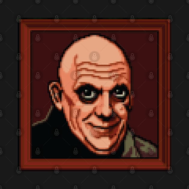 Uncle Fester Portrait Pixel Art - Uncle Fester - T-Shirt | TeePublic