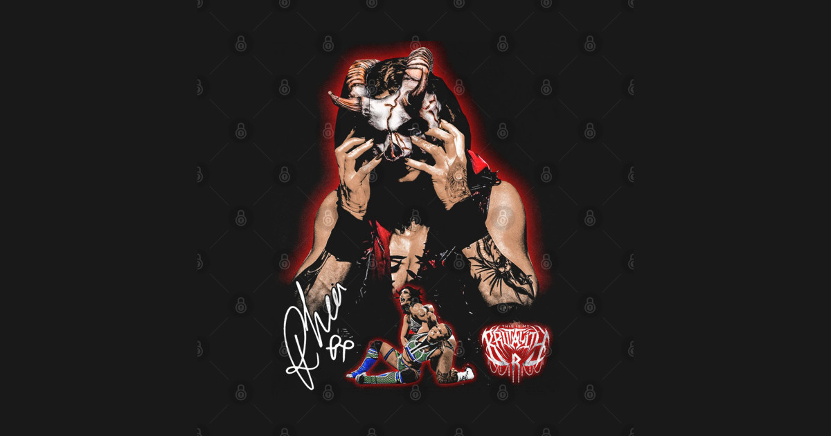 Rhea Ripley Portrait Signature - Rhea Ripley - T-Shirt | TeePublic