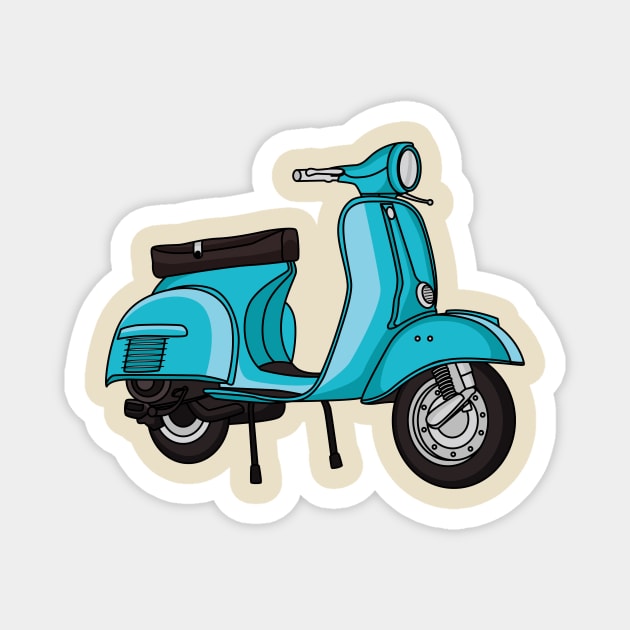 Cute moped motorcycle cartoon illustration - Cute Moped Motorcycle ...