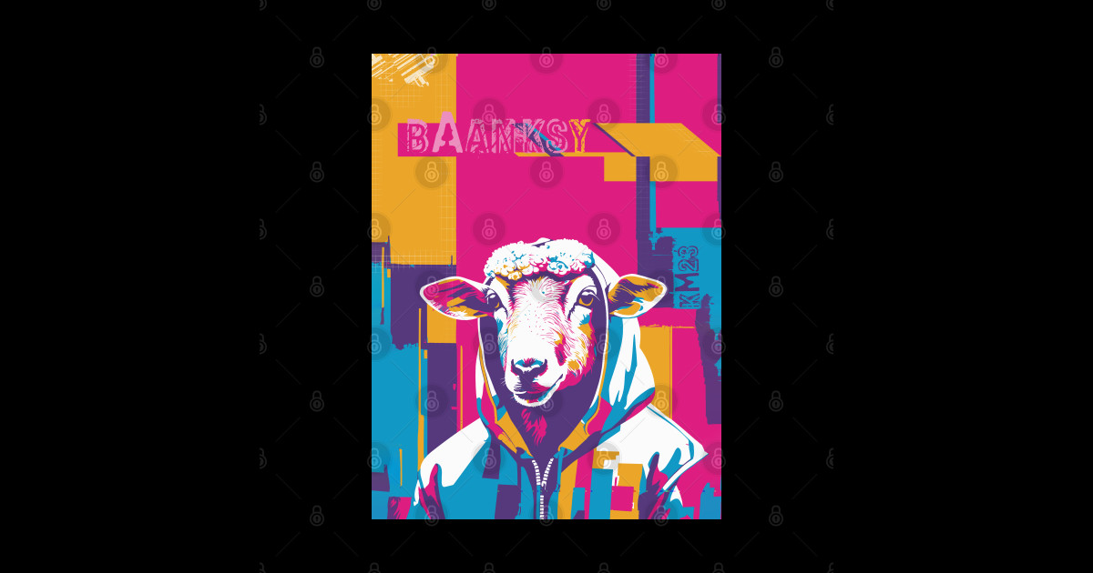 The Great British Graffiti Sheep - Banksy - Sticker | TeePublic