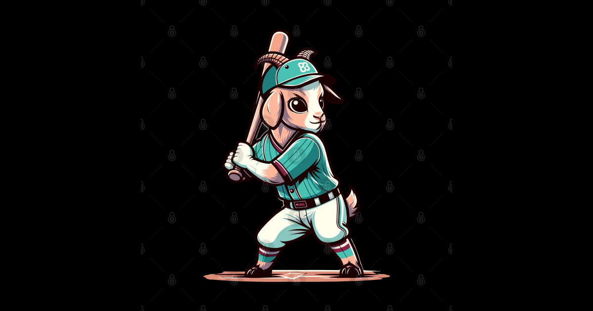Vintage goat batter - Retro 1990s Cartoon Style Baseball Art - Goat ...