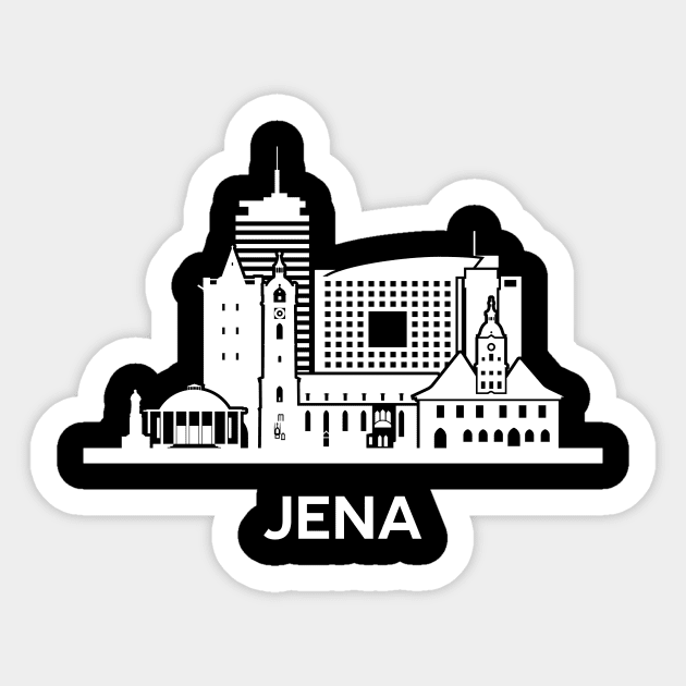 Jena Skyline, white - Jena - Sticker | TeePublic